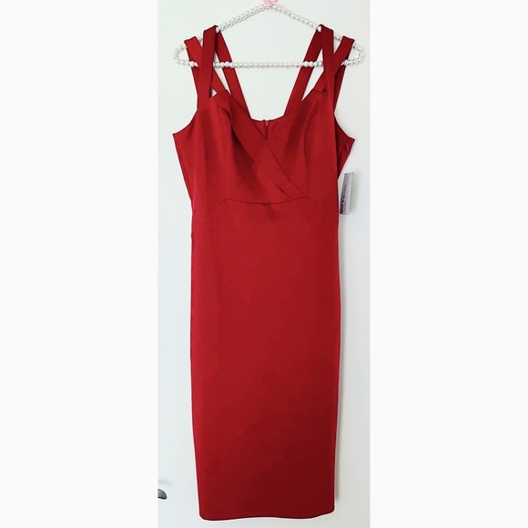 Enfocus Studio | Dresses | New Enfocus Studio Stretch Strappy Red Dress ...